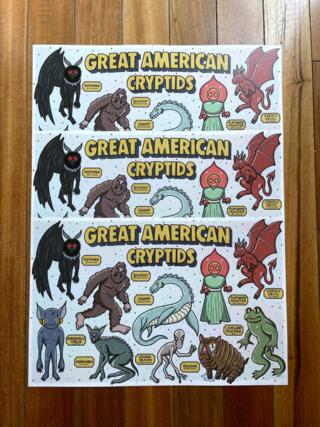 Great American Cryptid Flash Sheet Print – KWT Designs